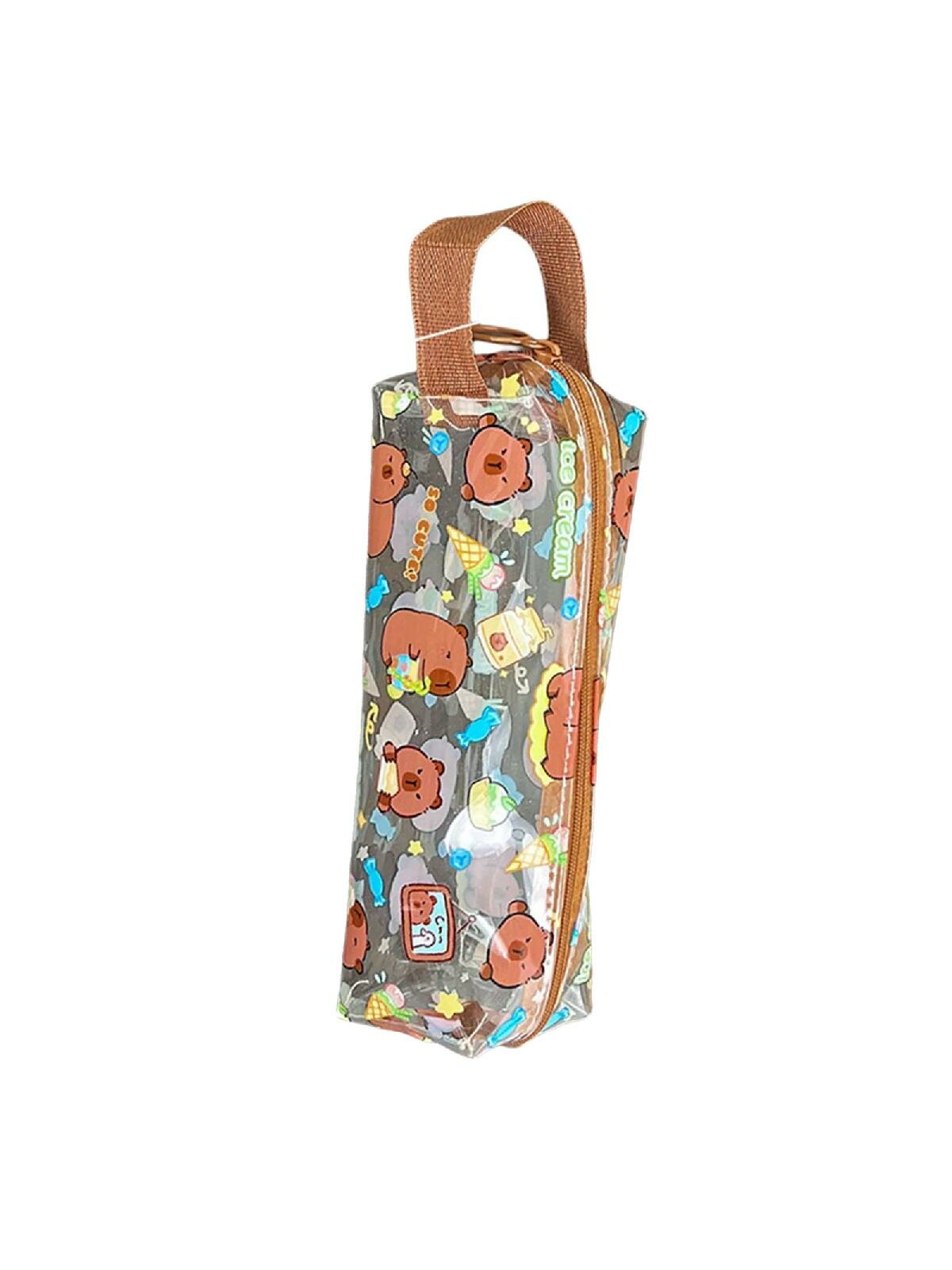 Прозрачный пенал пенал для ручек Capybara Простые чехлы для карандашей