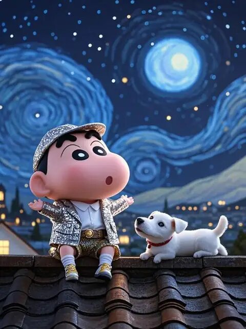 Смола AB, волшебная пыль, мелок Miniso, Shin-chan, мультфильм, наборы для алмазной живописи, сверление, звездное небо, искусство своими руками, полные сверла, мозаика, домашний декор, Размер: AB FD квадрат 20X25 см