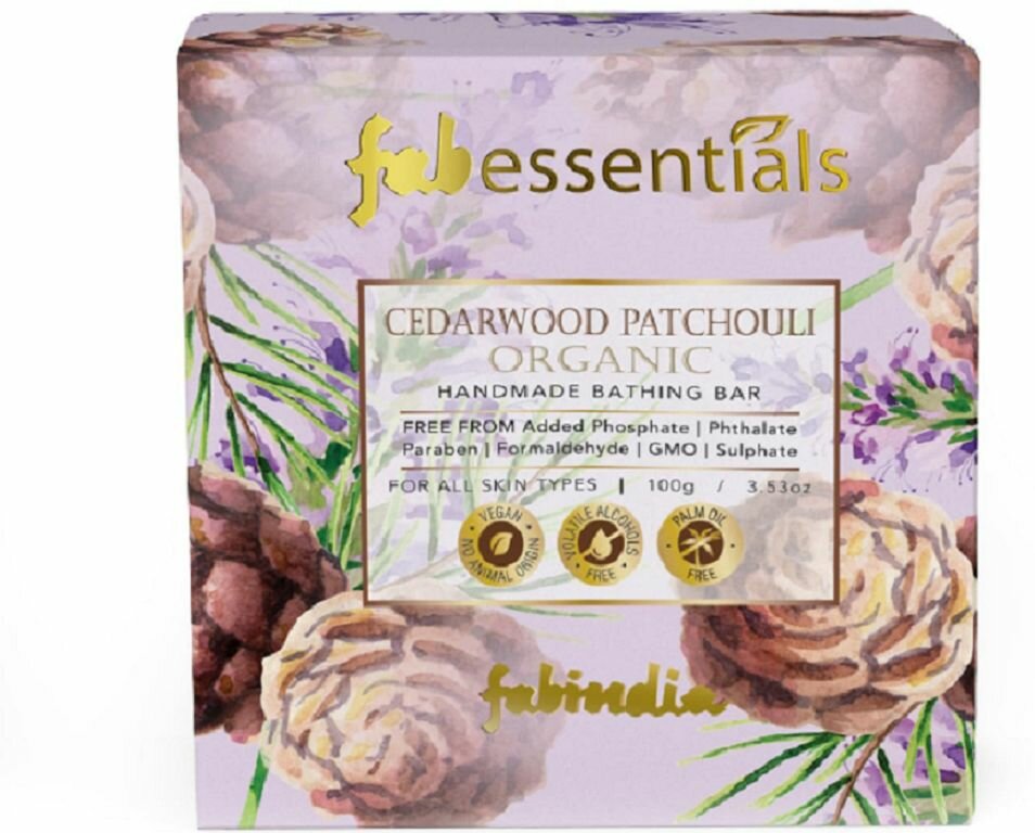 Мыло ручной работы ORGANIC кедр & пачули Fabessentials Bathing Bar 100 г