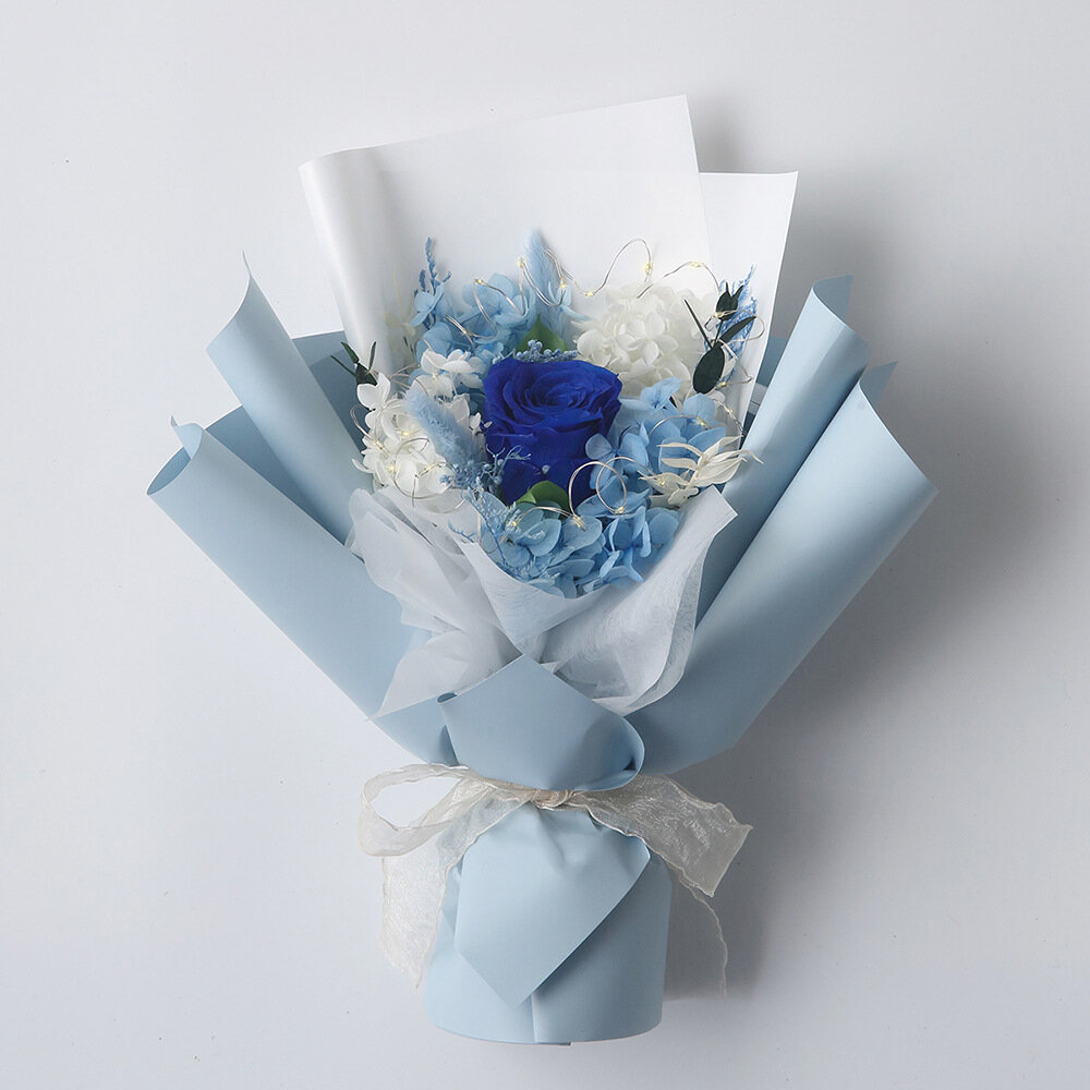 Букет вечных роз в корейском стиле, готовый высококачественный букет, подарок на День святого Валентина, настоящие цветы, класс А