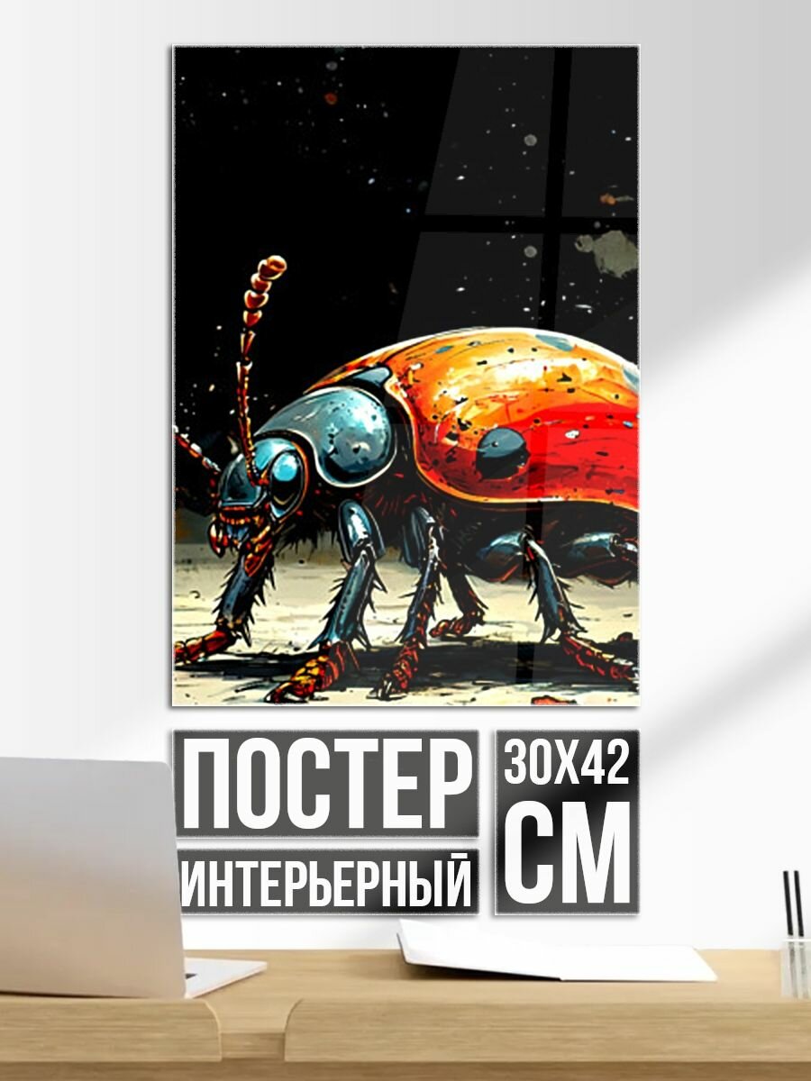 Постер на стену Большая божья коровка