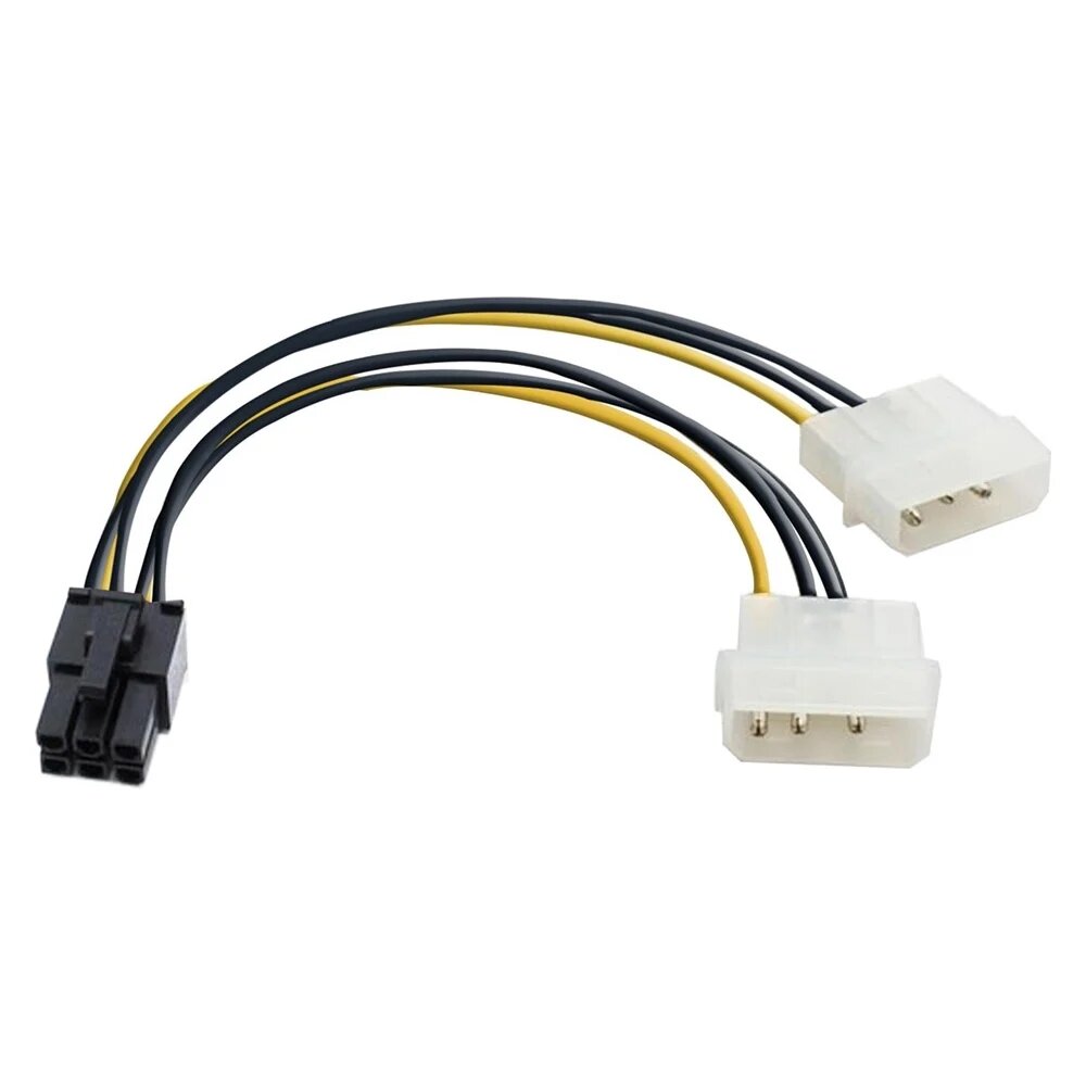 Переходник питания ExeGate PCI-Express 6pin EX-CC-PSU-6 от 2х разъемов Molex IDE блока питания, 0,15м 138937