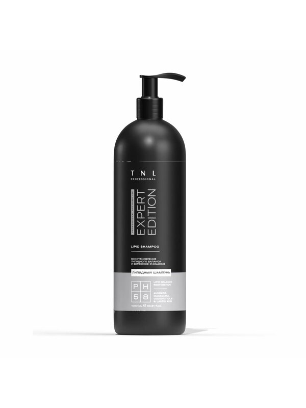 Липидный шампунь Expert Edition для сухих и поврежденных волос TNL Professional, 1000 мл
