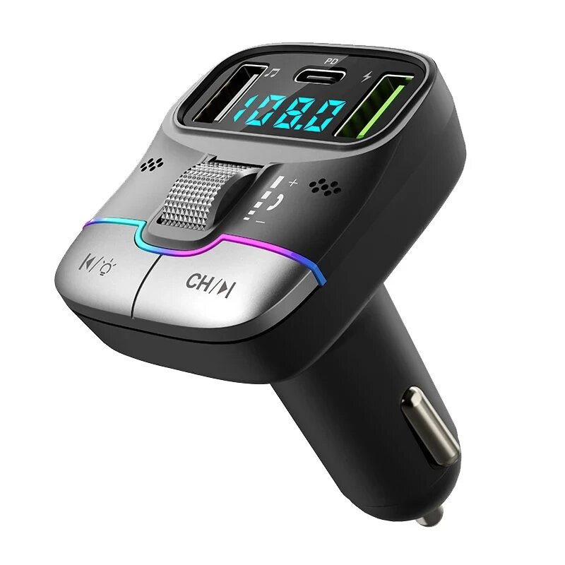 FM-передатчик Xiaomi Bluetooth 5,4, автомобильный AUX-радио модулятор громкой связи, MP3-плеер с адаптером быстрой зарядки, автоаксессуары