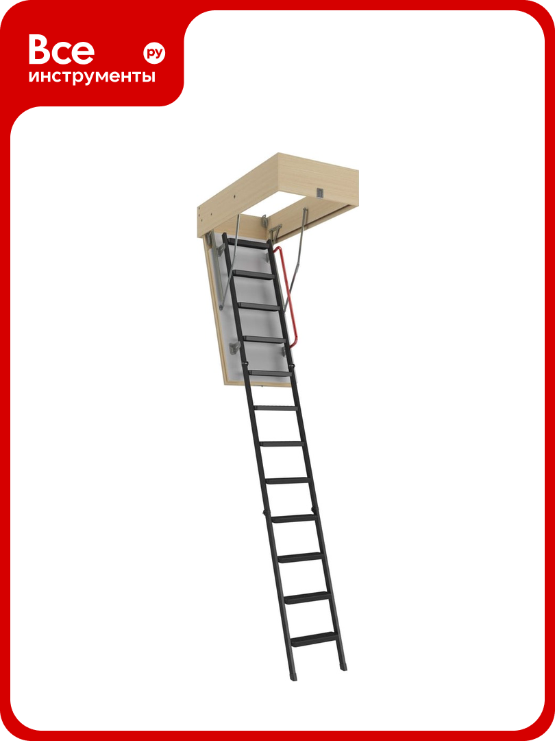 Чердачная металлическая лестница FAKRO термо ltm 70x130/305 869R53, металлический, белый,