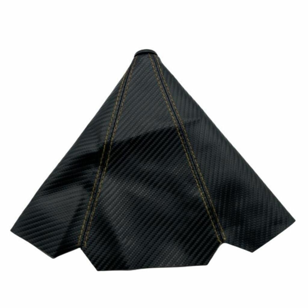 Автомобильный ручной рычаг переключения передач, рычаг переключения передач, пылезащитный чехол, узор из углеродного волокна, универсальный тип-желтая линия-угольный узор