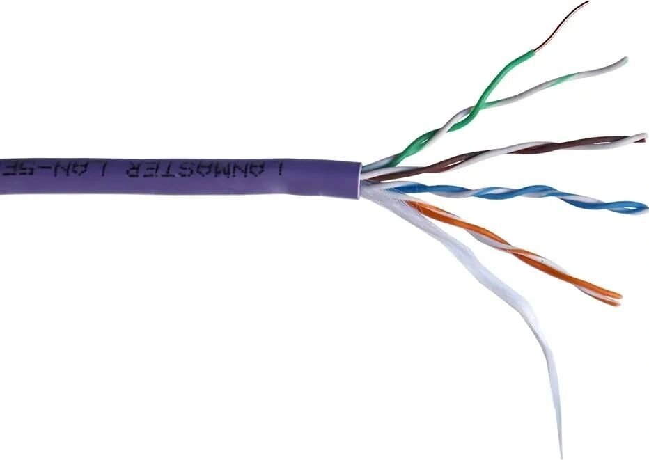Кабель информационный Lanmaster LAN-5EUTP-PT-LSZH-VI кат.5E UTP 4 пары 24AWG LSZH внутренний 305м фи