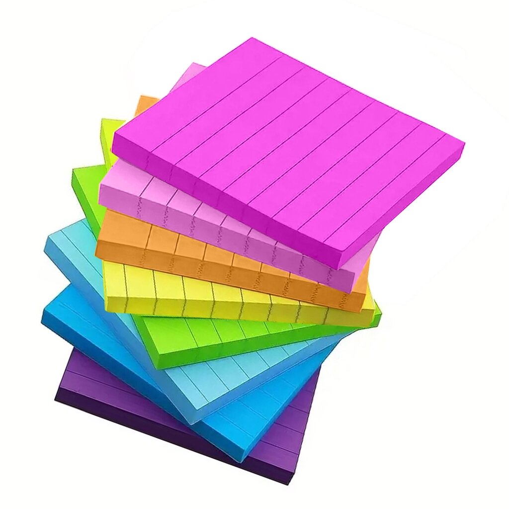 8 штук Липкой Бумаги Для Заметок Пепельный Блокнот Для Заметок Пустой / Выровненный Цветной Бумагой