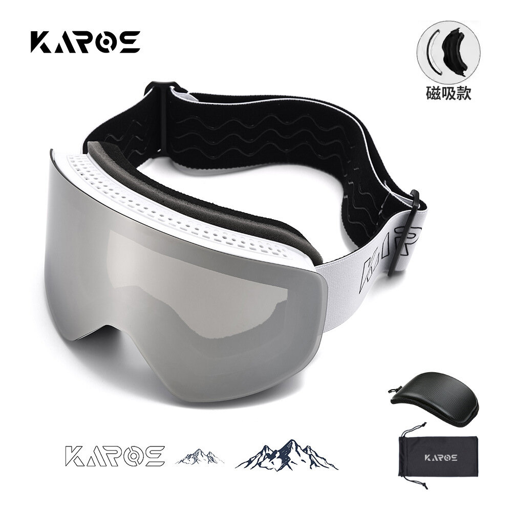 2026KAROS Лыжные очки с магнитным быстрым снятием, антизапотевающие, защитные очки для снега, УФ-защита, для близоруких, носимое оборудование HD унисекс