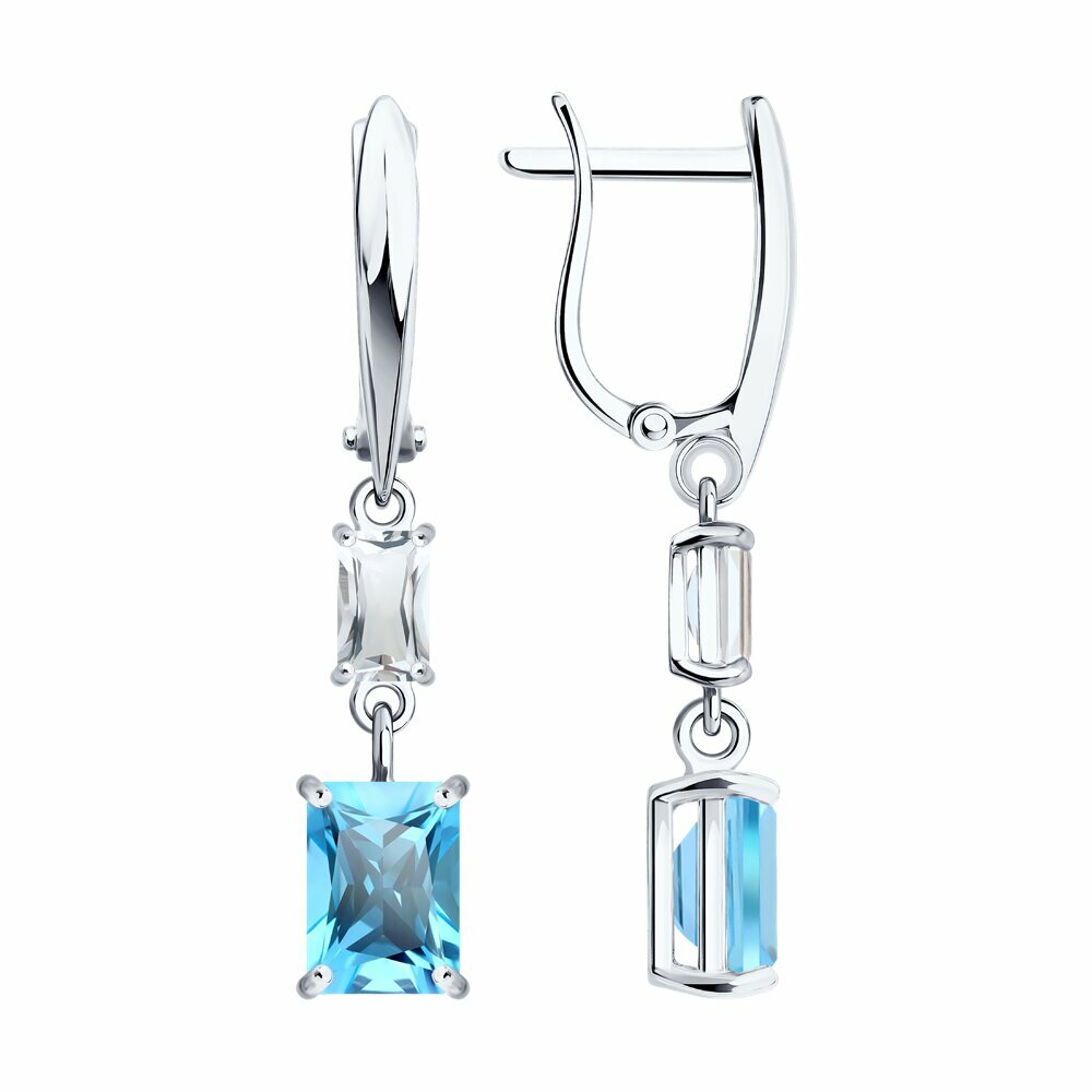 Серьги, белое золото, 585 проба