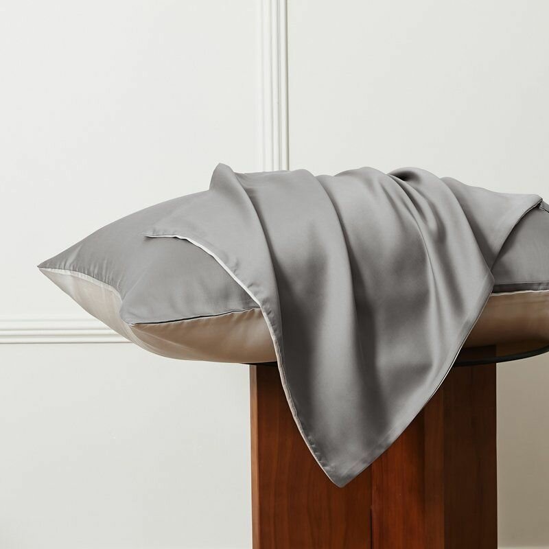 Набор наволочек Tencel из парижского серого и глянцевого серого, 48x74 см, дышащая летняя постельное белье для