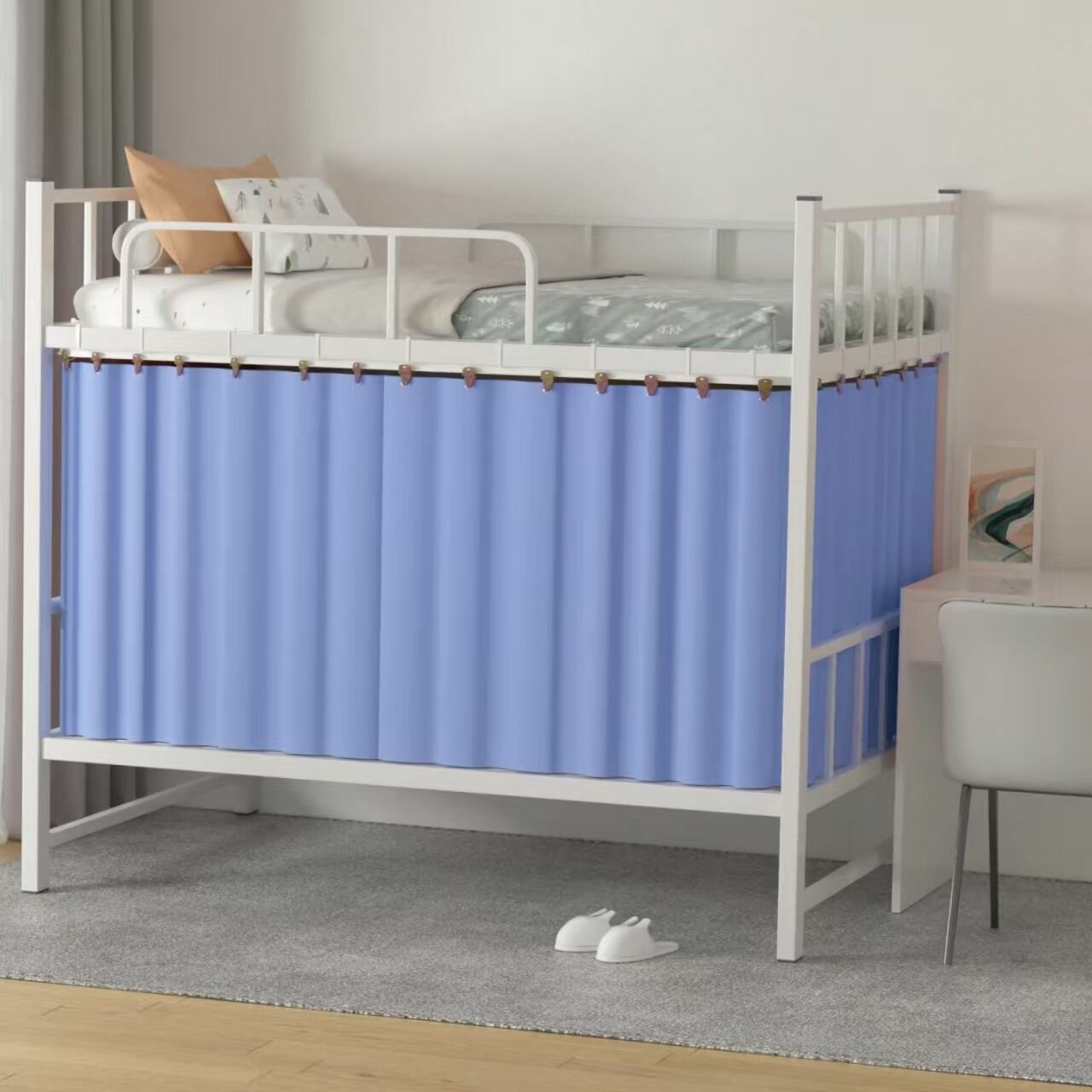 Занавеска для кровати в общежитии, блокирующая ткань для нижней двухъярусной кровати, ткань для окружения односпальной кровати в студенческом общежитии, разделительная занавеска для нижней двухъярусной кровати