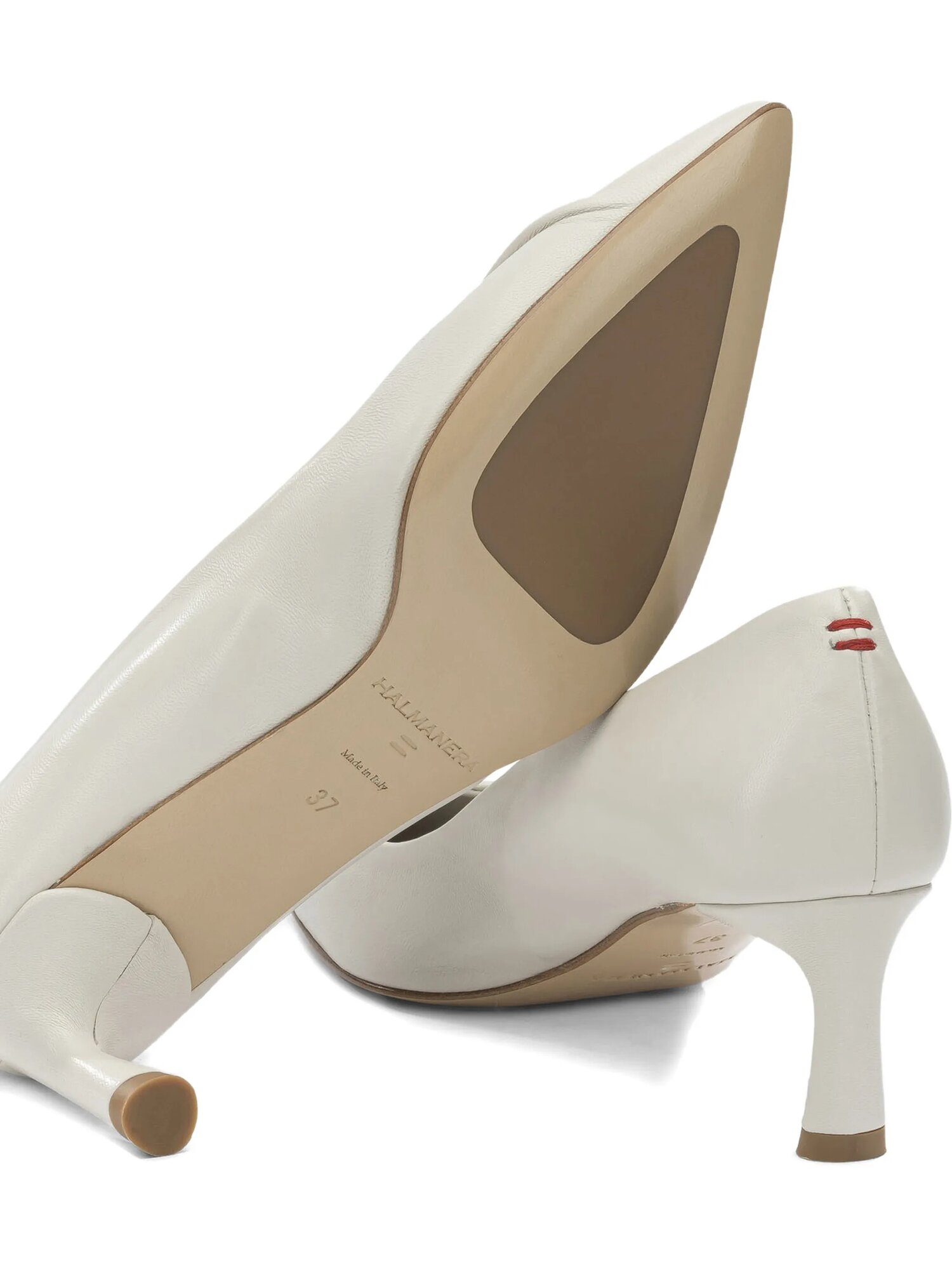 Туфли Halmanera Pointed gathered pumps, размер 38, бежевый/белый — фото 1