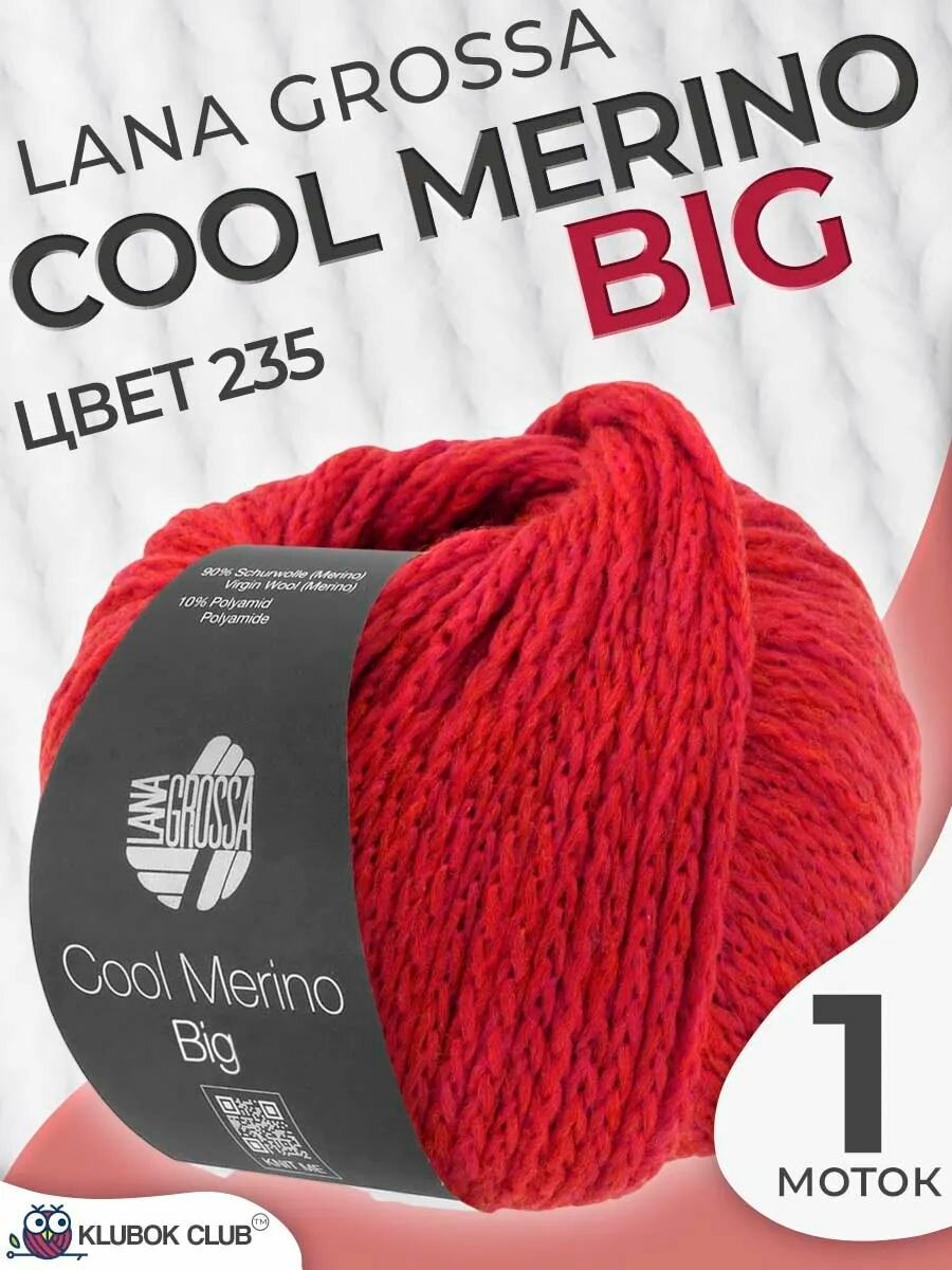 Пряжа для вязания Lana Grossa Cool Merino Big шнурок, цвет 235, 1 моток