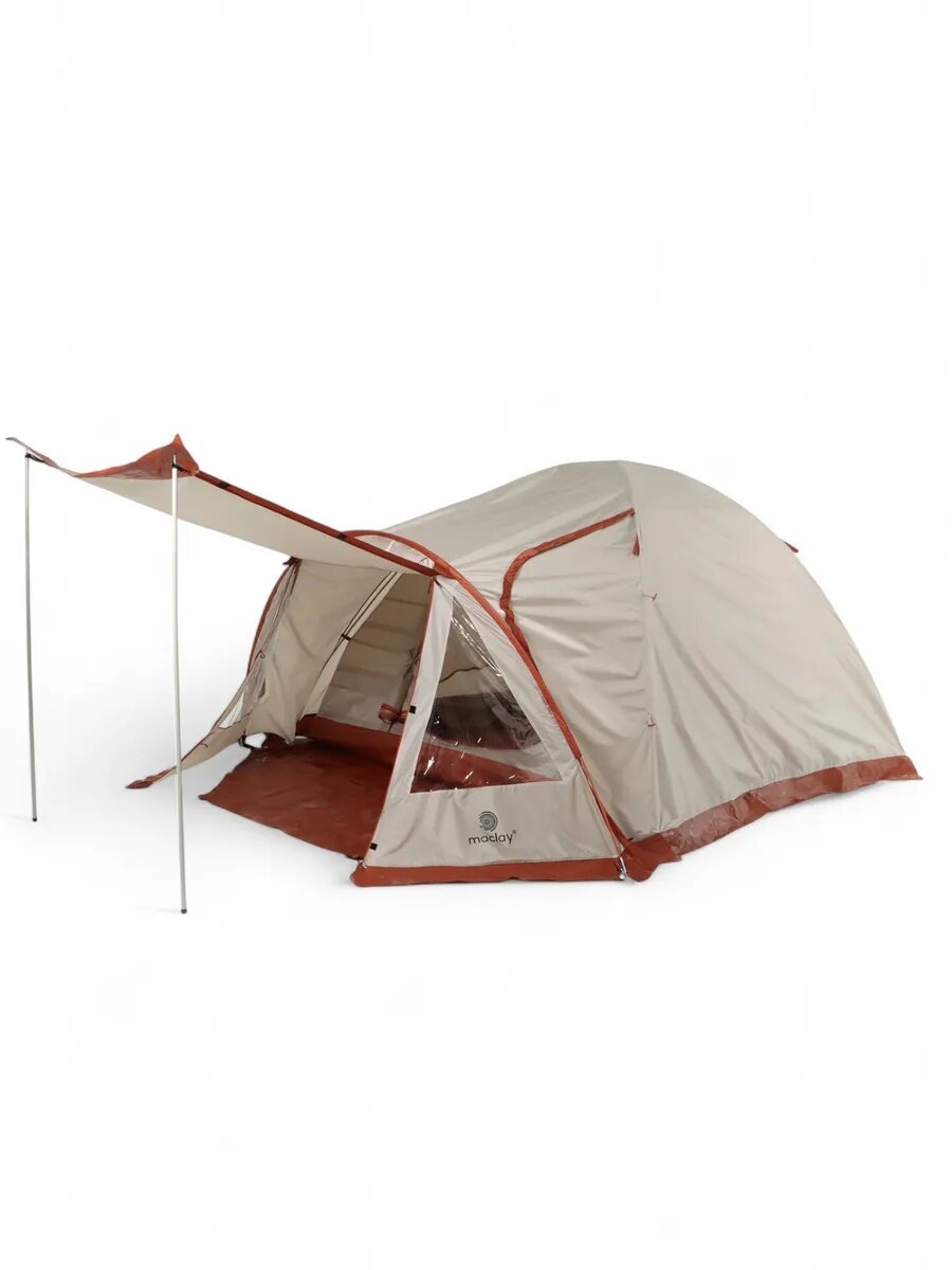 Палатка треккинговая kavkaz ume 4, 250 x 220+140 x 140 cм, 4-х местная