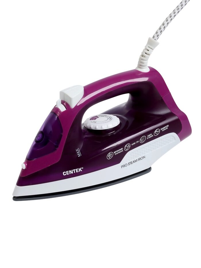 Утюг Centek CT-2348, 1300-1800 Вт, керамическая подошва, 200 мл, фиолетовый