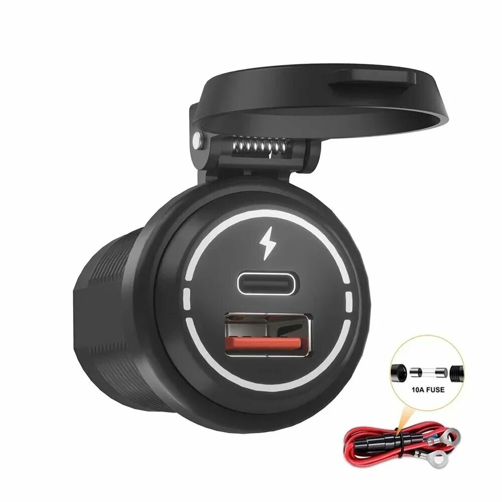 100 Вт USB-разъем для зарядного устройства, водонепроницаемый адаптер быстрой зарядки PD Type C + быстрая розетка QC3.0 12 В/24 В, авто лодок, мотоциклов RV