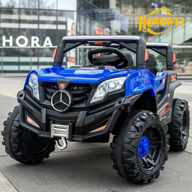 Детский электромобиль, 12V4.5A, пульт ДУ, Bluetooth, нагрузка 100KG Самоуправляемый автомобиль/дистанционное управление/качели Топовая версия синий