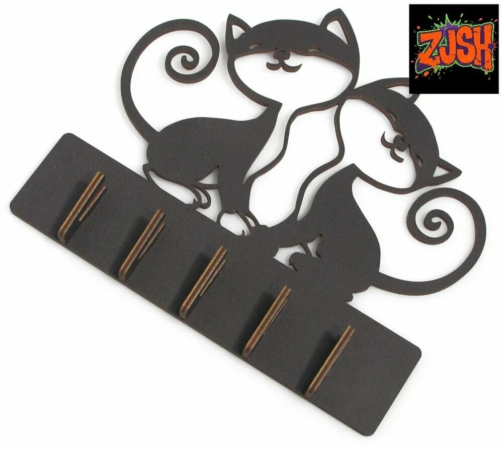 Ключница настенная "Котики" с 5 крюч, 1 шт