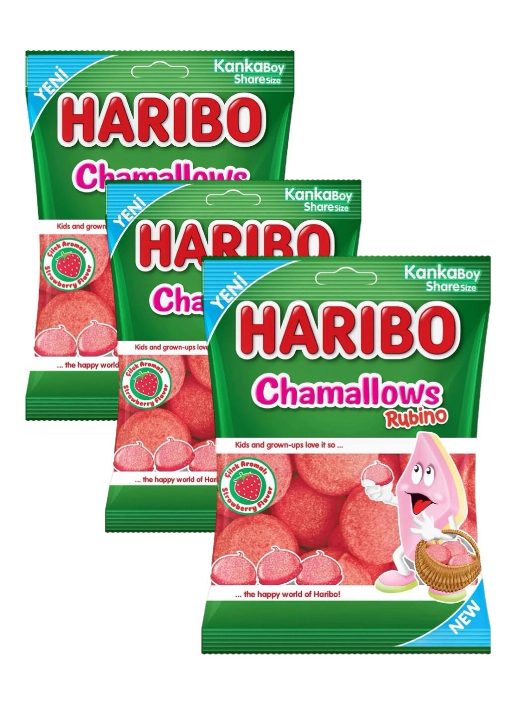 Haribo Chamallows Rubino Маршмеллоу Харибо, 70 гр х 3 шт (Германия)