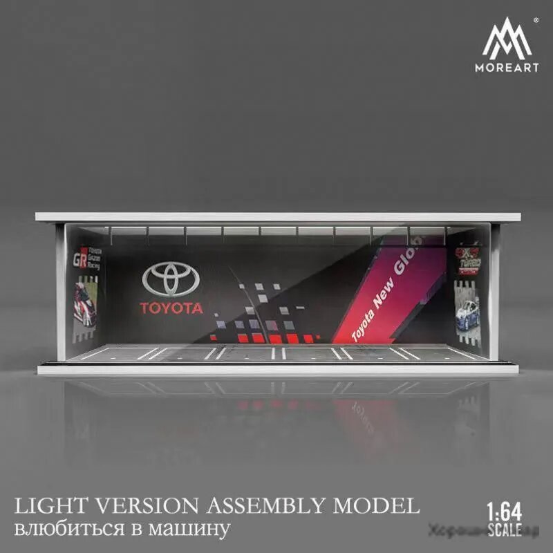 Диорама гараж для машинок 1:64 для 6 машинок с подсветкой, масштаб 1/64