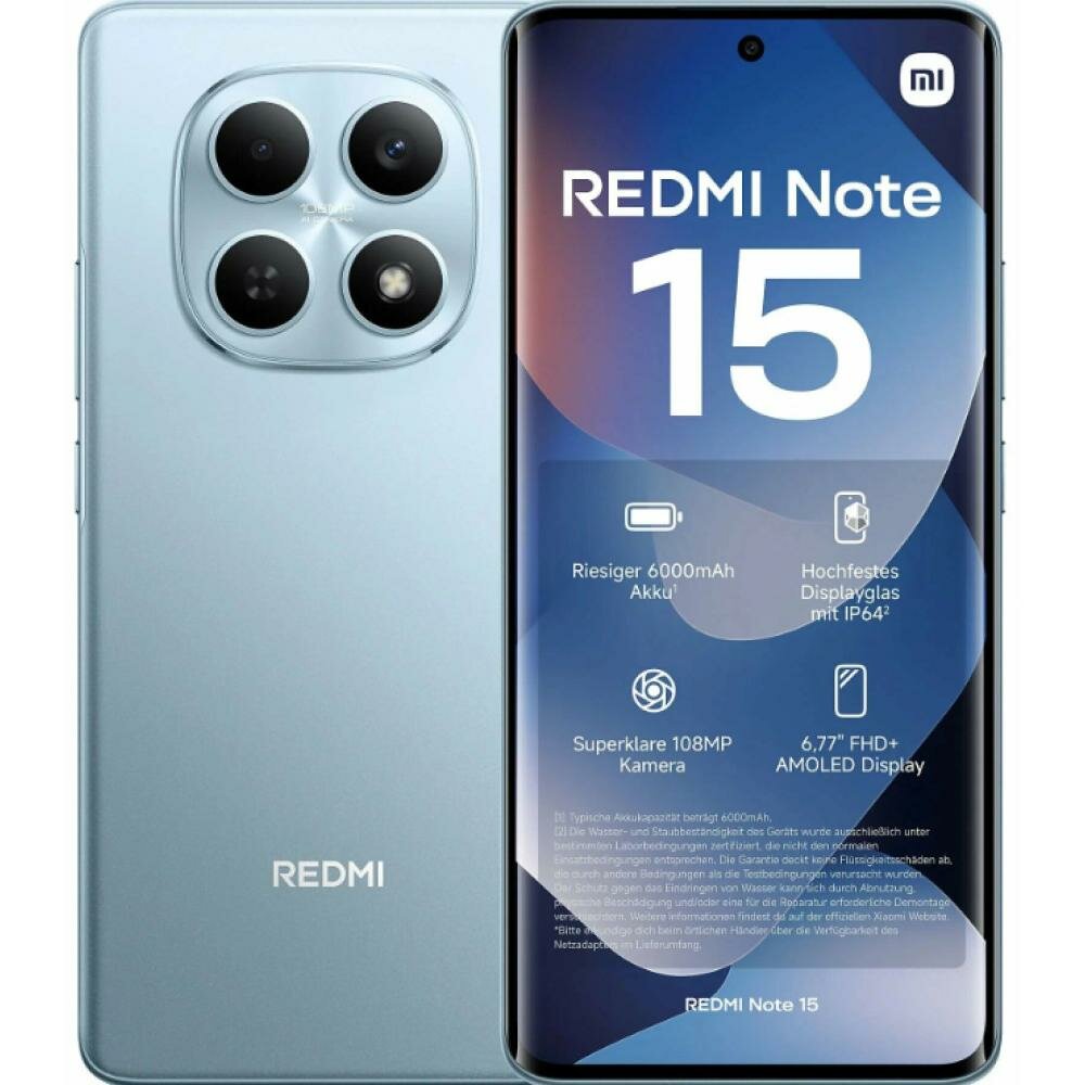 Смартфон Xiaomi Redmi Note 15 8/256Gb RU, Голубой