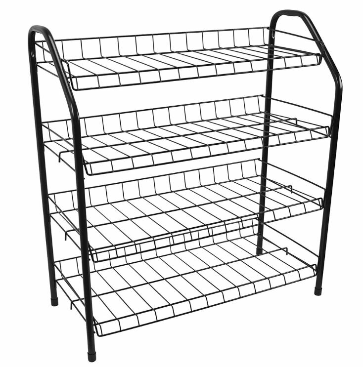Этажерка для обуви металлическая Nika ЭТ1, 66х28х70 см 4 полки черная