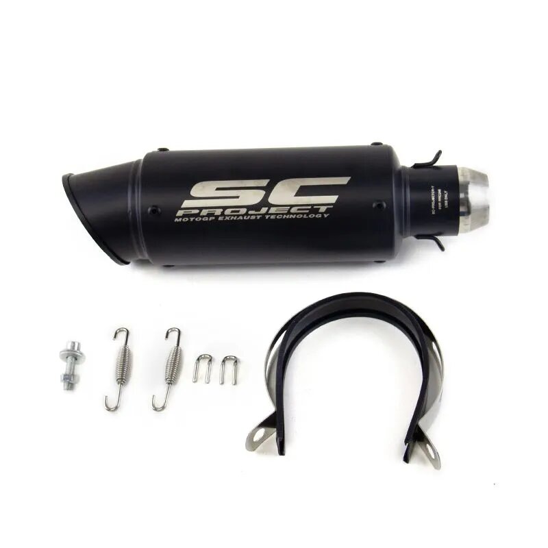 Глушитель для мотоцикла прямоток универсальный на питбайк SC PROJECT черный