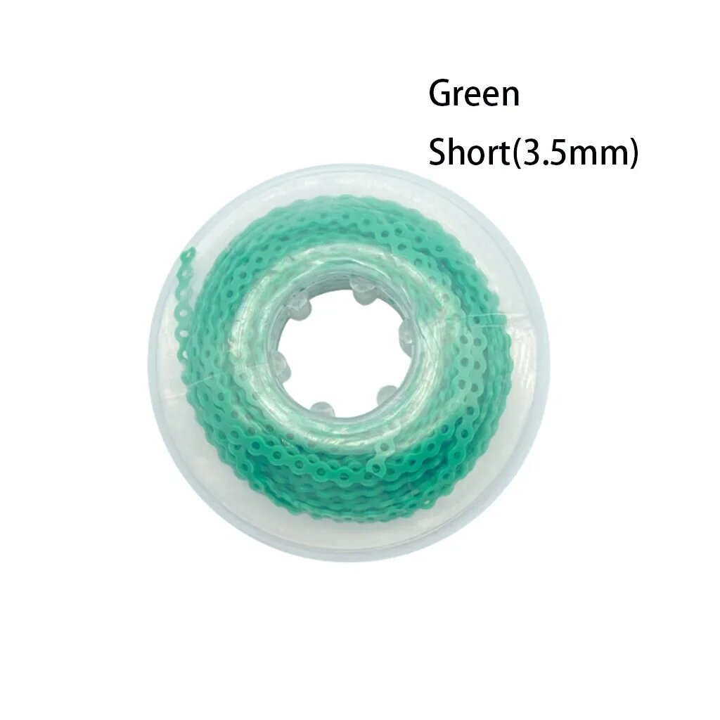 Ортодонтическая цепочка KUCUDENT, Green, Short(3.5mm)