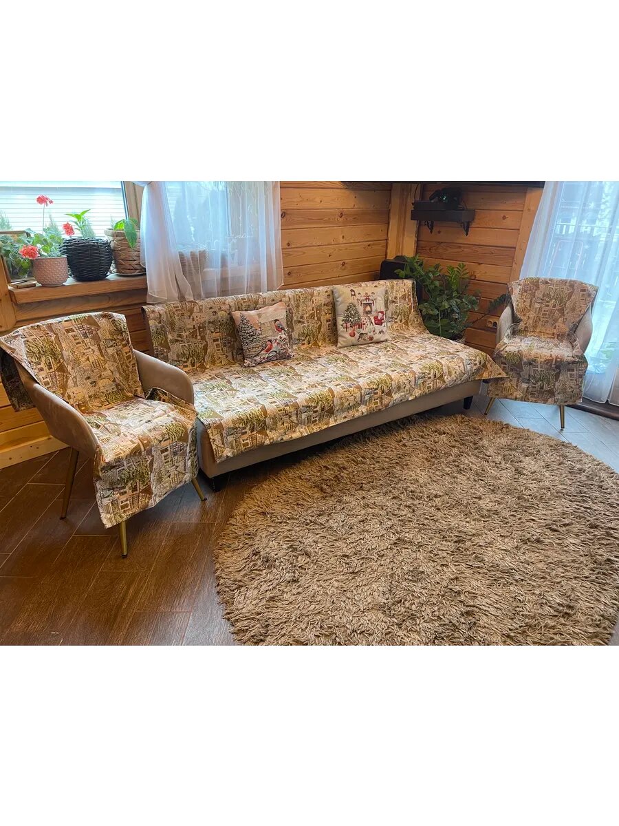 Дивандеки, накидки, комплект на диван и 2 кресла, гобелен