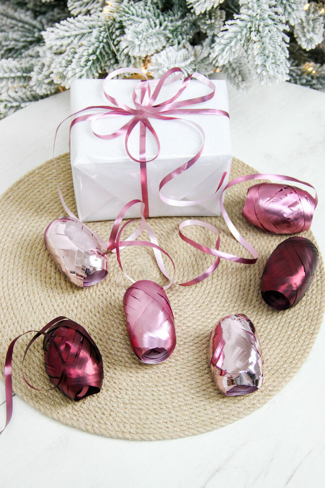 Набор лент для подарочной упаковки блики романтики, розовый и бордо, 5мм х 10 м, 6 шт, Купман Интернешнл (Koopman.
