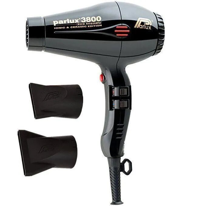 Parlux Фен для волос 60A5D1F391A84E2591AC40746059A7E8 2100 Вт, скоростей 2, кол-во насадок 2, черный