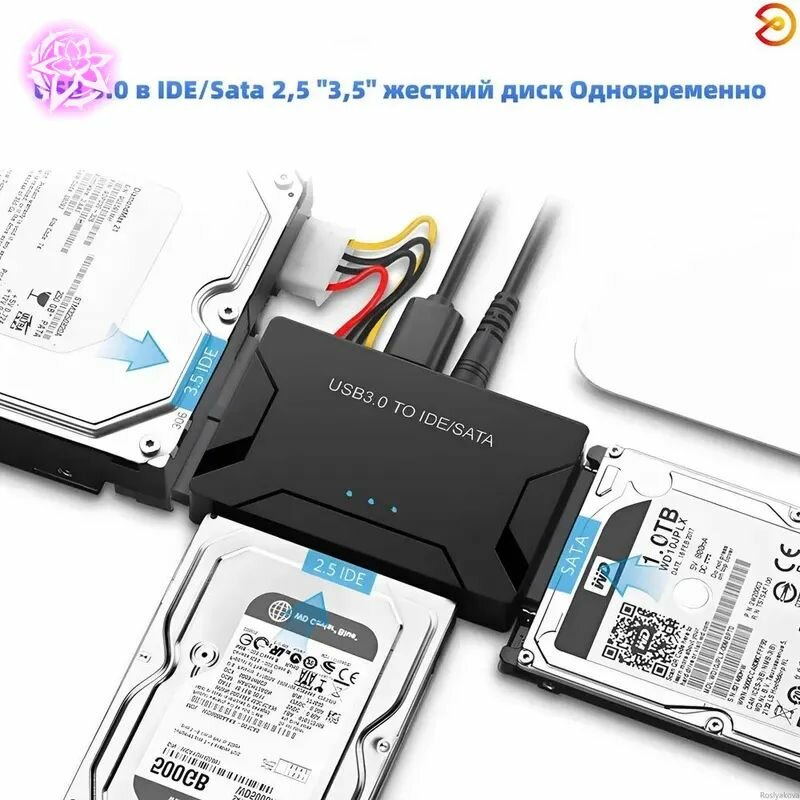 USB 3.0 в IDE/Sata 2,5 "3,5" жесткий диск, высокой скорости HDD конвертер кабель адаптер с выключателем питания для 2.5 и 3.5 дюймов переходник для HDD