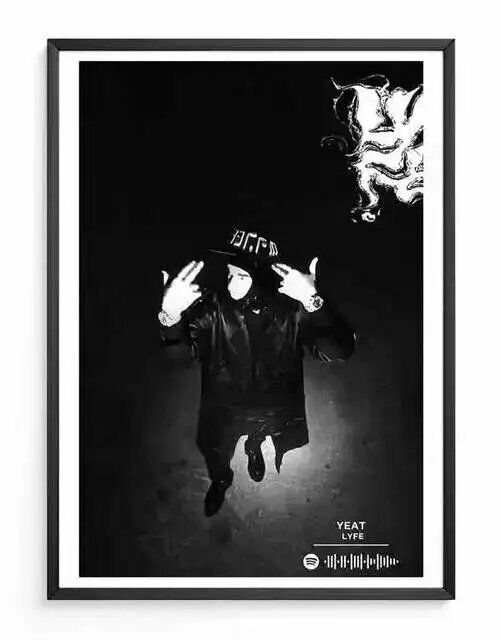 Yeat Afterlyfe постер на холсте, 40x60cm, черный, P13, без рамы