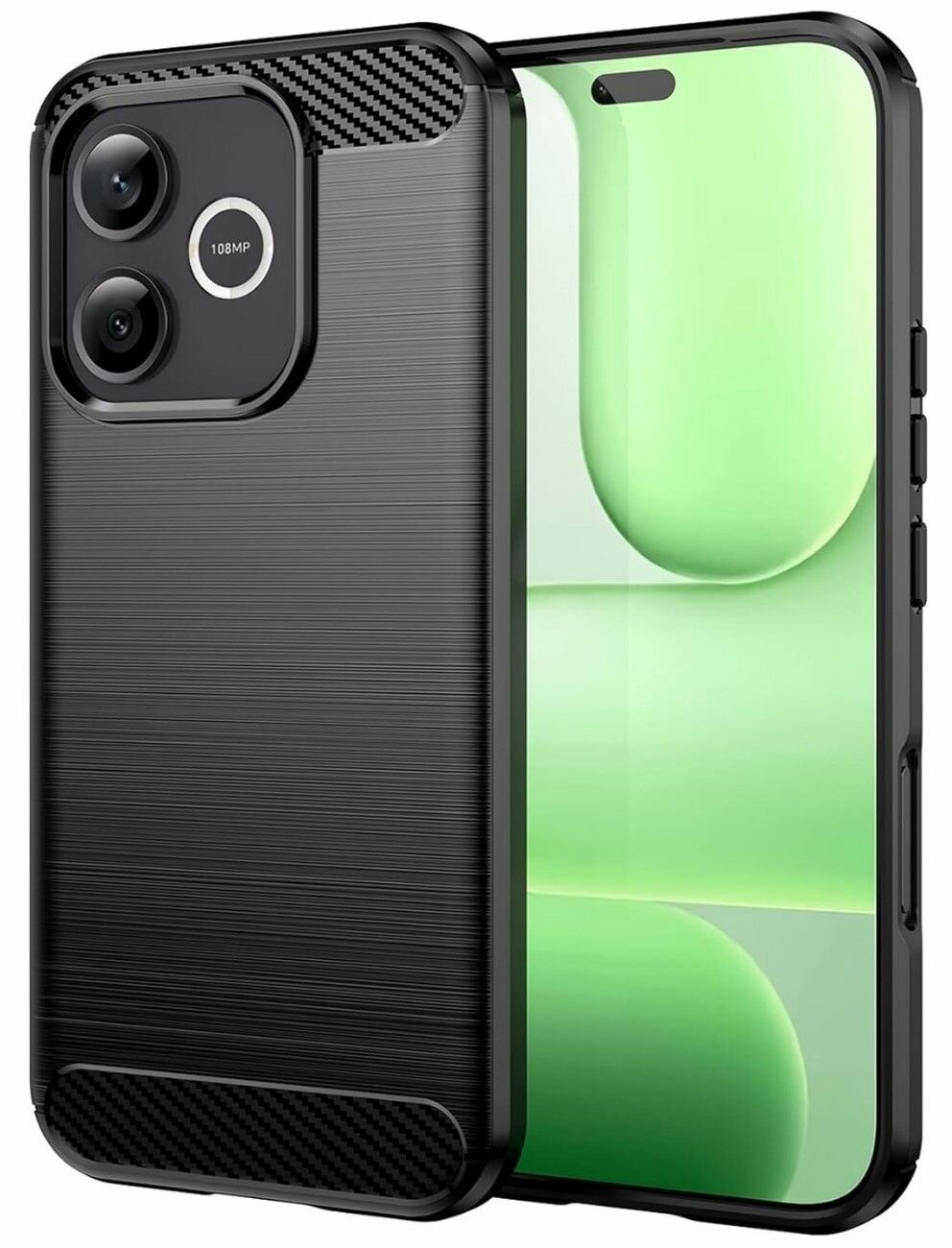 Чехол на HONOR 600 Lite силиконовый карбон сталь чёрный противоударный
