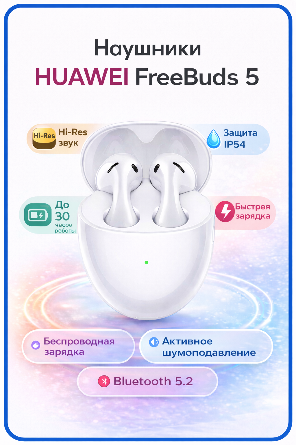 Беспроводные наушники HUAWEI FreeBuds 5 (T0013) Ceramic White (белый)