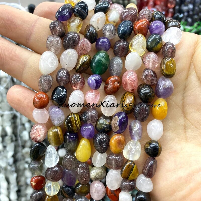Бусины натурального камня 8-10 мм, цвет mix stone