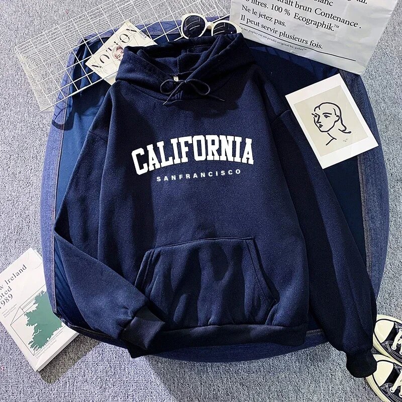Женская толстовка-худи California San Francisco, темно-синий, XXL