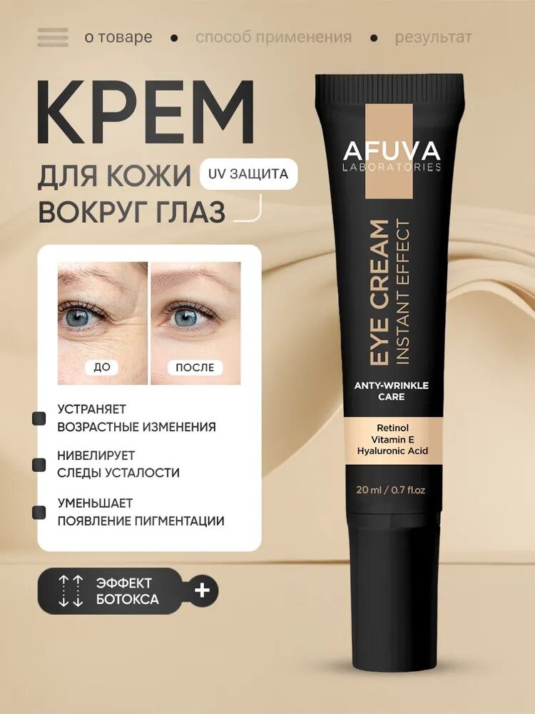 Крем для век антивозрастной AFUVA, крем для кожи вокруг глаз, 20 ml