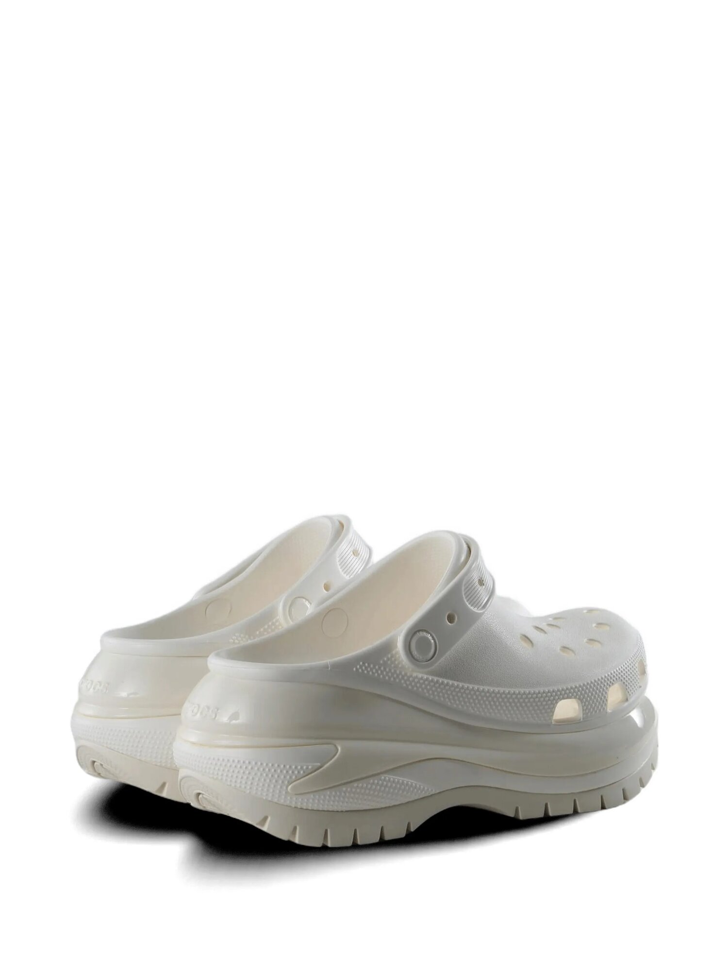 Мюли Crocs Mega Crush perforated mules, размер 6 UK, бежевый/белый — фото 1