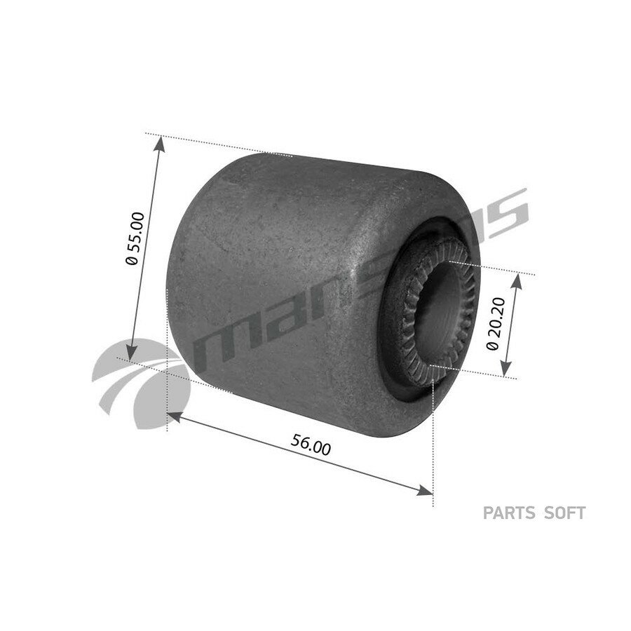 Сайлентблок стабилизатора ! D20xD55x50/56mm \DAF 65/75/85/95/1200-2700 от официального дистрибьютора, MANSONS, артикул 200106