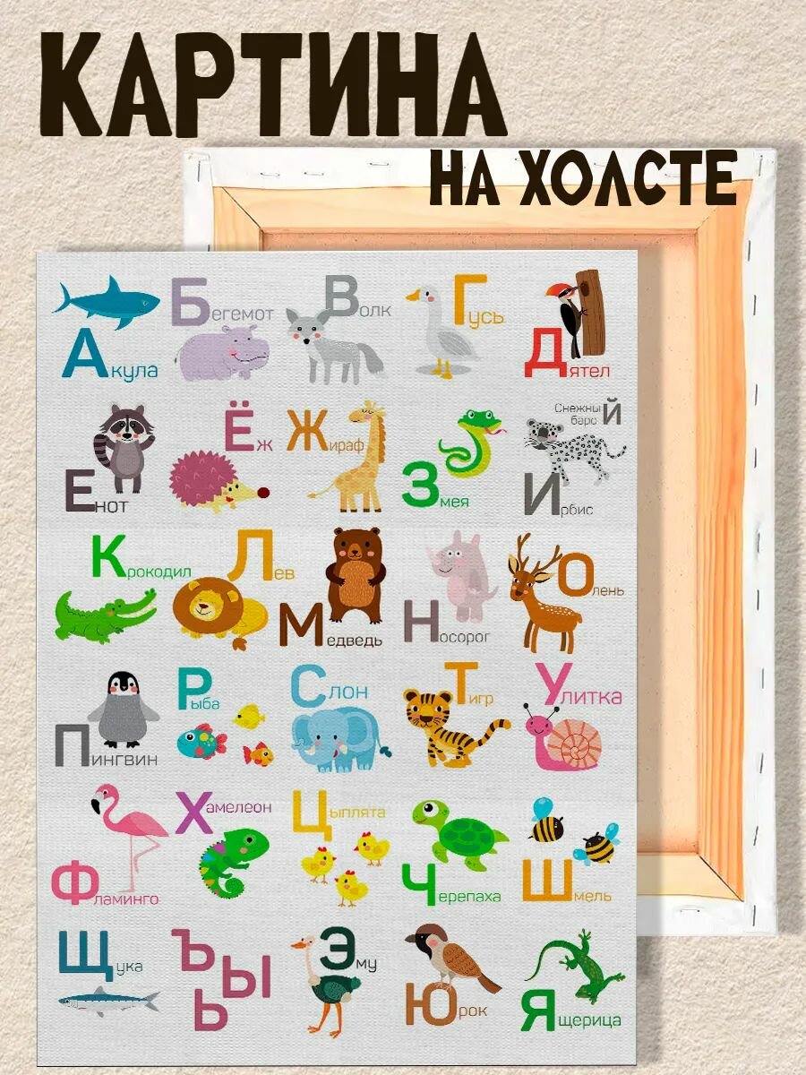 Картина на стену в детскую комнату Алфавит
