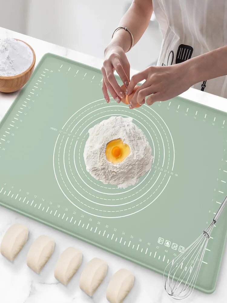 Силиконовый коврик для приготовления, 70x50 см, зеленый, моется в посудомоечной машине