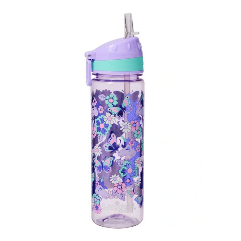 Бутылка для воды Smiggle, 650 мл, 7.5x7.5x26 см, фиолетовая