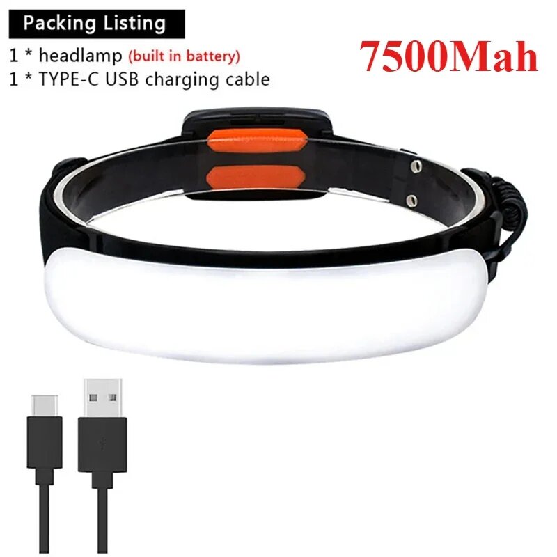 Heinast LED Налобный Фонарь USB 7500mah 31LED Черный, 1PCS 7500Mah