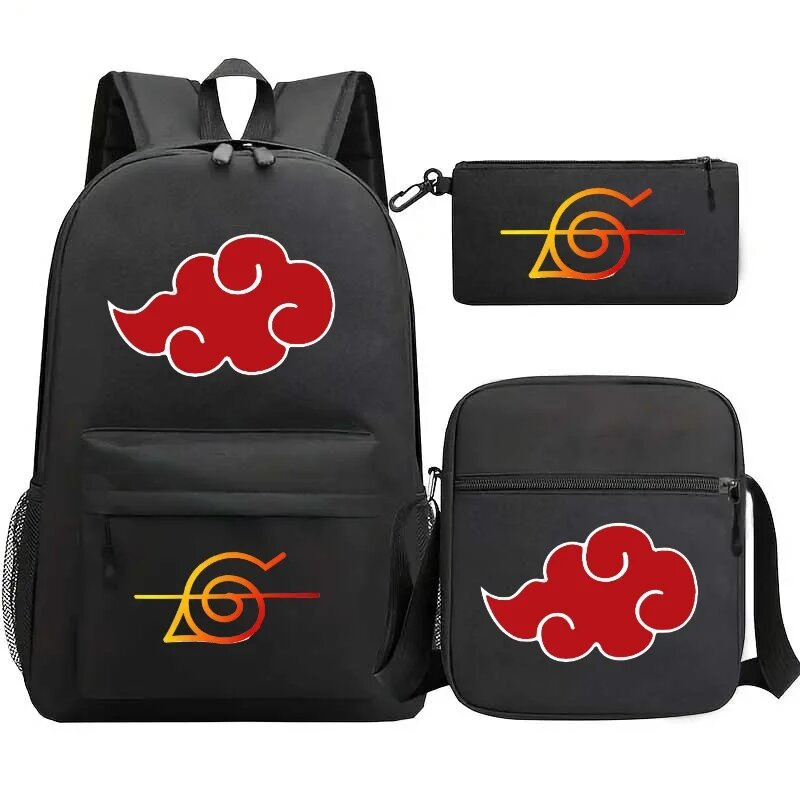 Рюкзак Uzumaki Naruto Uchiha Sasuke, 3 шт, детский школьный рюкзак, школьная Синий, глубокий синий