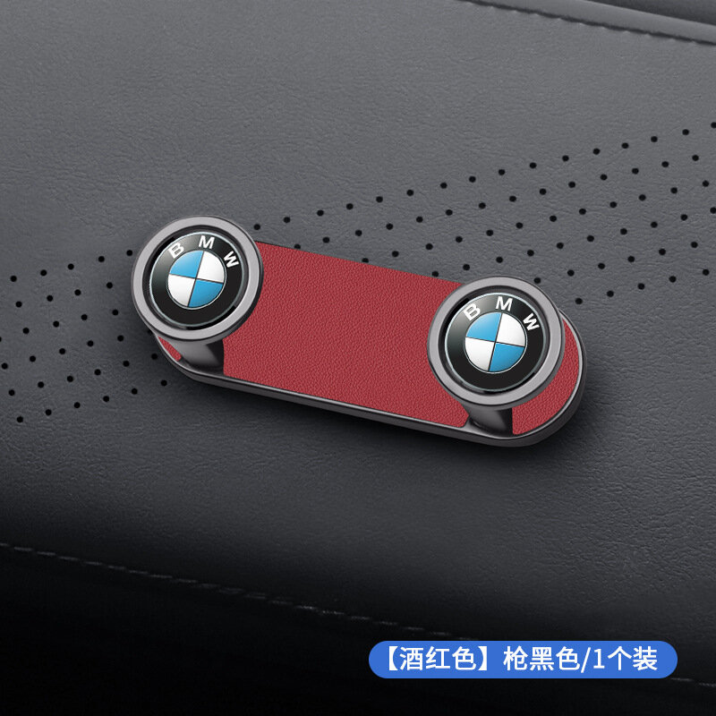 Скрытый кронштейн для приборной панели автомобиля BMW - Темно-серый матовый цвет с красным кожаным покрытием