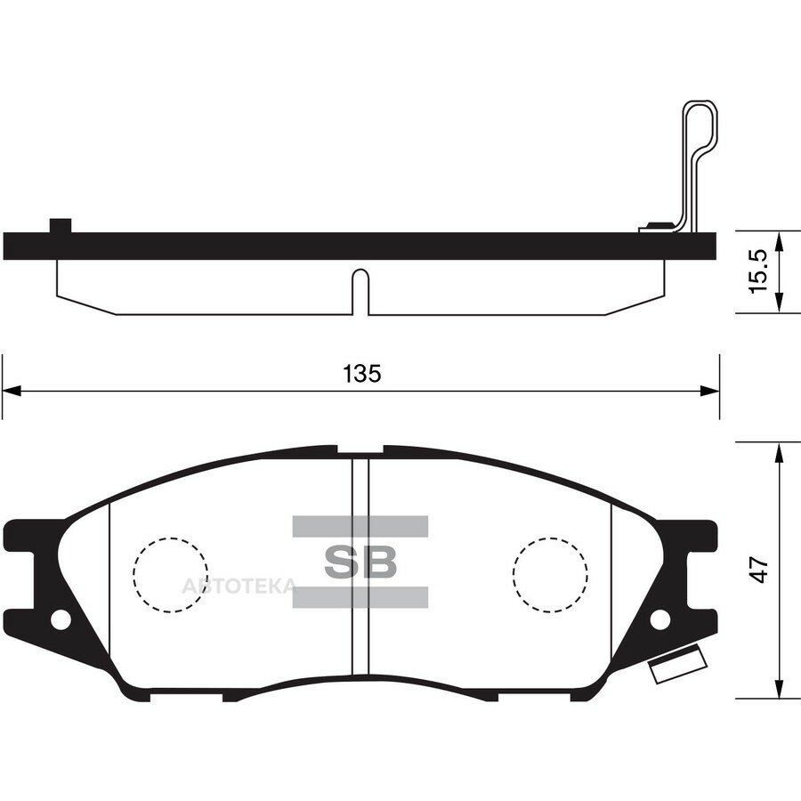 Колодки тормозные дисковые передние NISSAN ALMERA II-III (2000-2012)/ MICRA II K11 (1992-2002)/ BLUEBIRD SYLPHY I (G10) (2000-2005) SANGSIN BRAKE SP1156