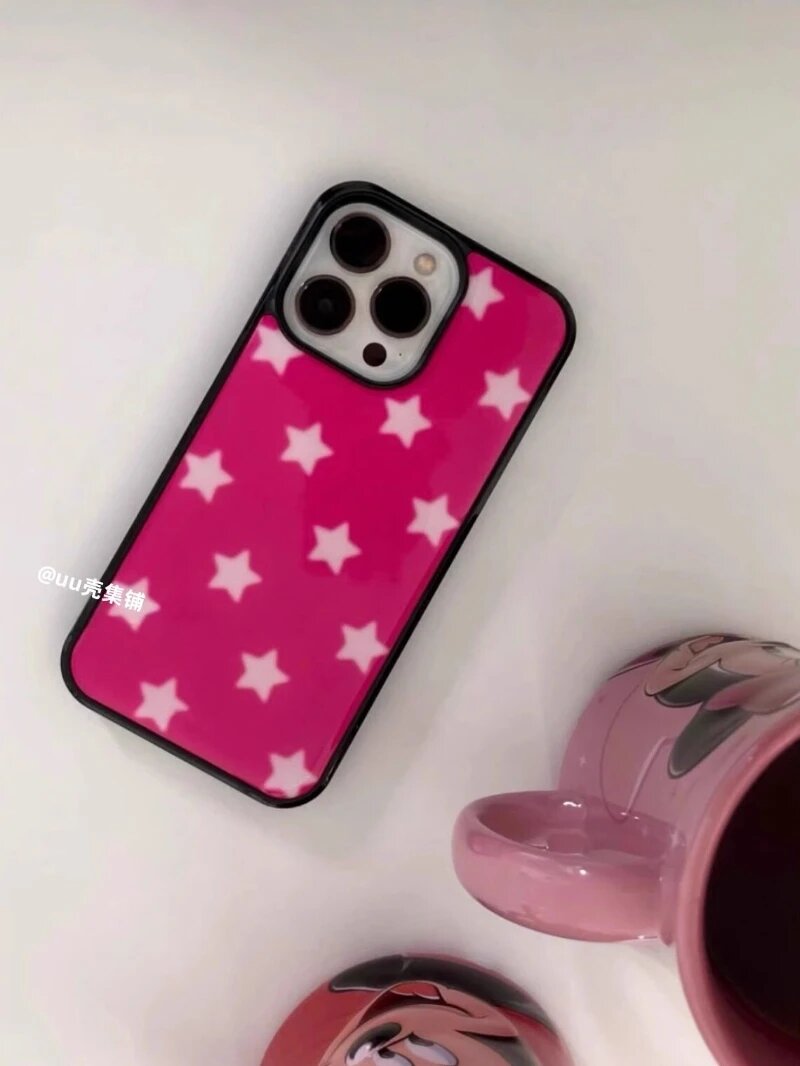 Чехол для iPhone 13 с розовыми звездами
