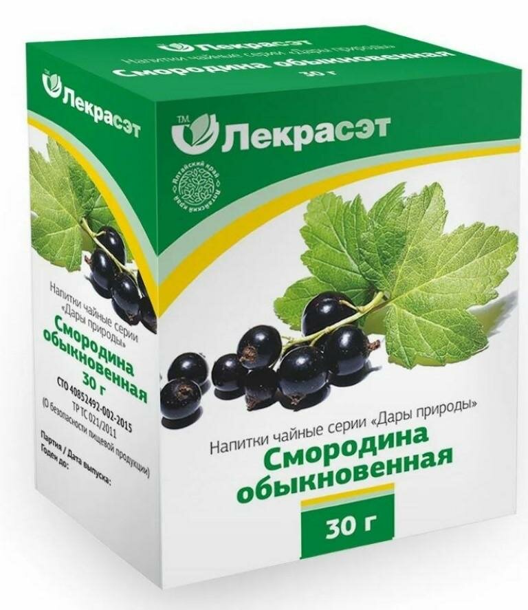 Чайный напиток Лекра-СЭТ "Смородина обыкновенная", лист, 30 г